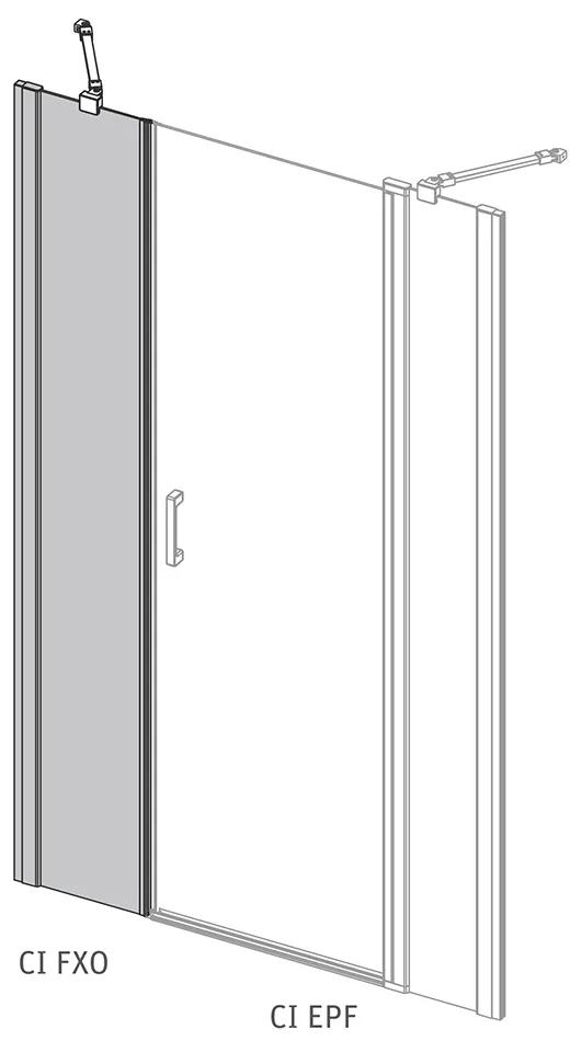 Roth Univerzální boční panel CI FXO pro kombinaci se sprchovými dveřmi Varianta: šířka: 53 cm, orientace: Uni - (CI FXO 530 - CI FXO 053200 VPE), Barva profilů a typ výplně: profily: brillant, výplň: transparent