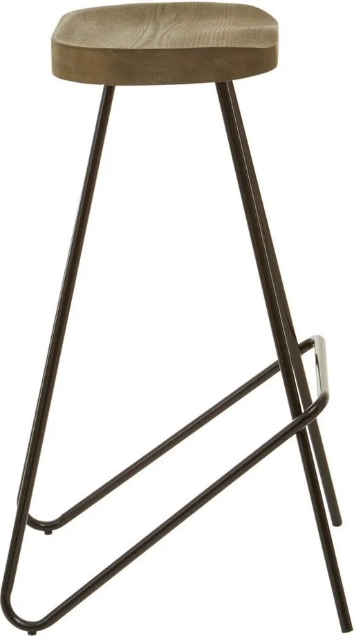 Černá/v přírodní barvě barová stolička z jilmového dřeva (výška sedáku 78 cm) District – Premier Housewares