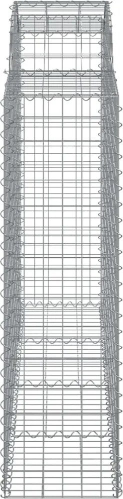 Klenuté gabionové koše 3 ks 200x50x140/160cm pozinkované železo 3146363