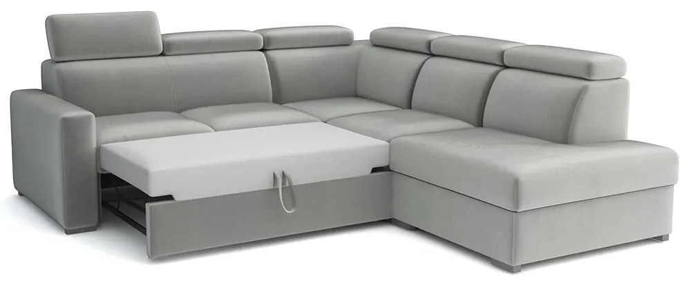 Sedací souprava PEDRO L | 250x265 cm | rozkládací + 2x úložný prostor | polohovatelné záhlavníky | VÝBĚR TKANIN