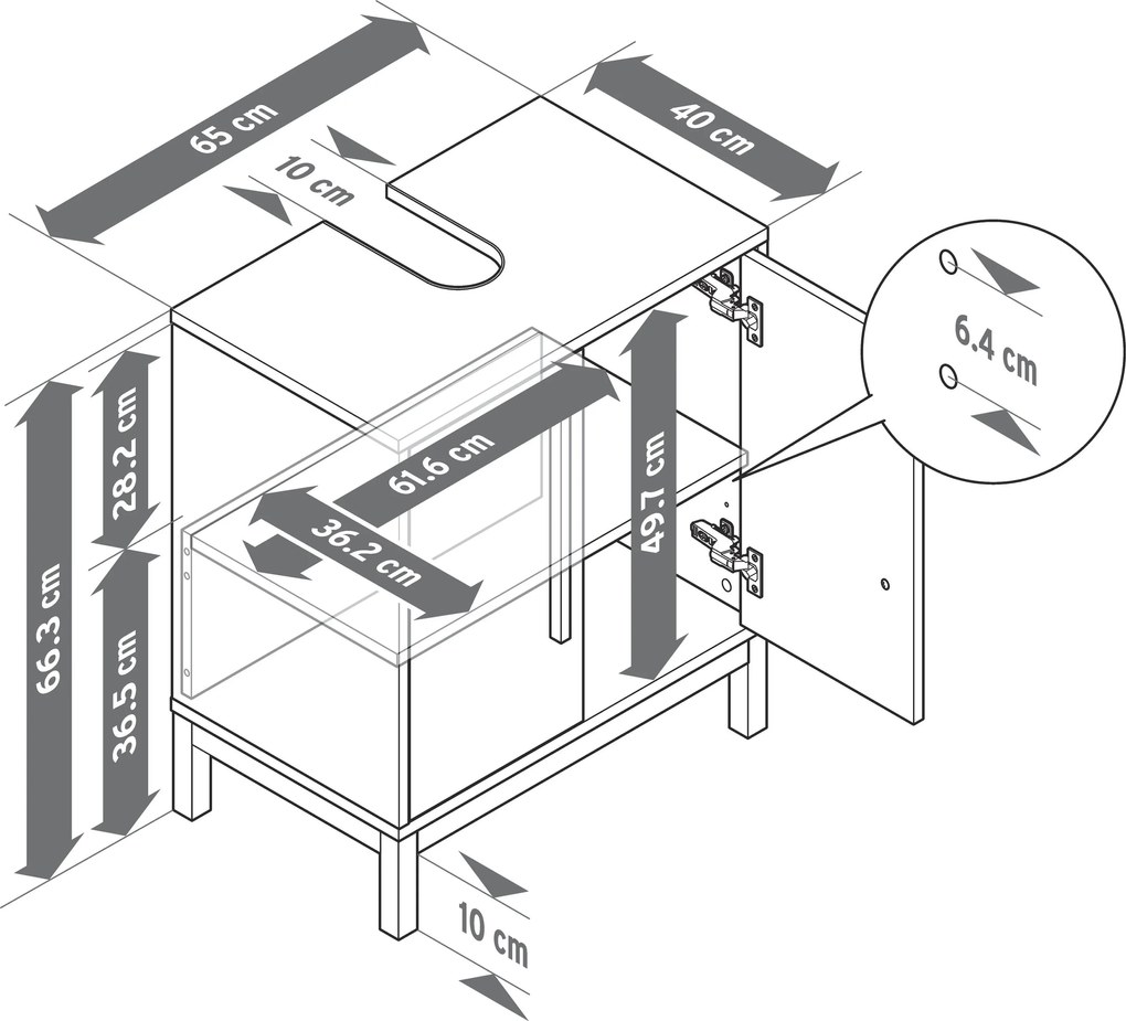 Tchibo - Koupelnová skříňka pod umyvadlo ‚Eklund‘ - barva: bílá
