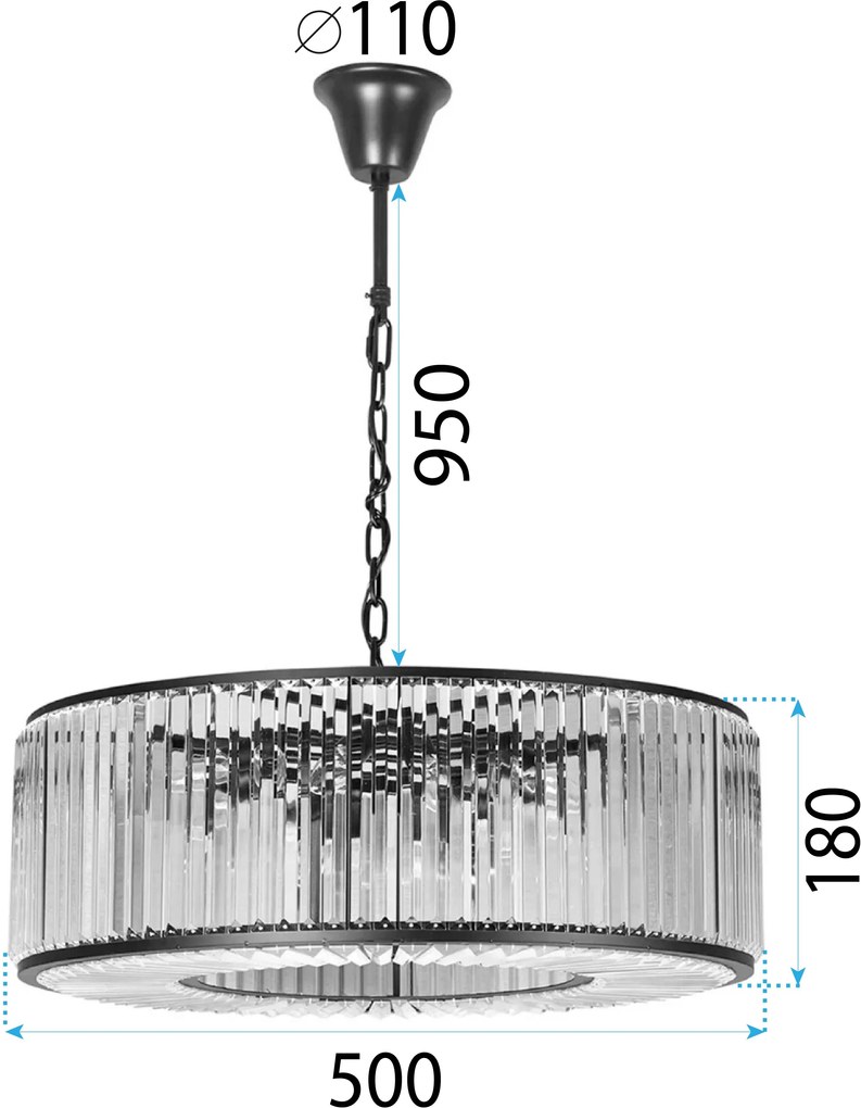 Toolight Toolight, křišťálové závěsné svítidlo 6xE14 APP1652-6CP, zlatá lesklá, OSW-05699