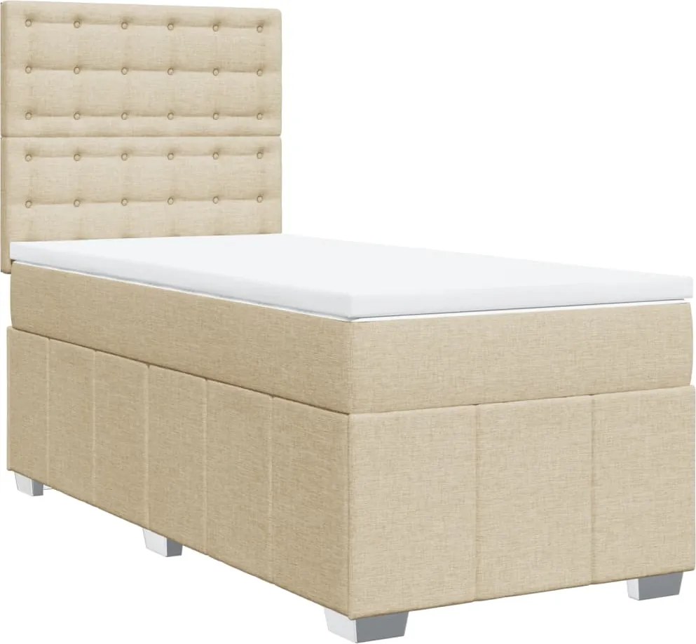 Box spring postel s matrací krémová 80 x 200 cm textil 3293814