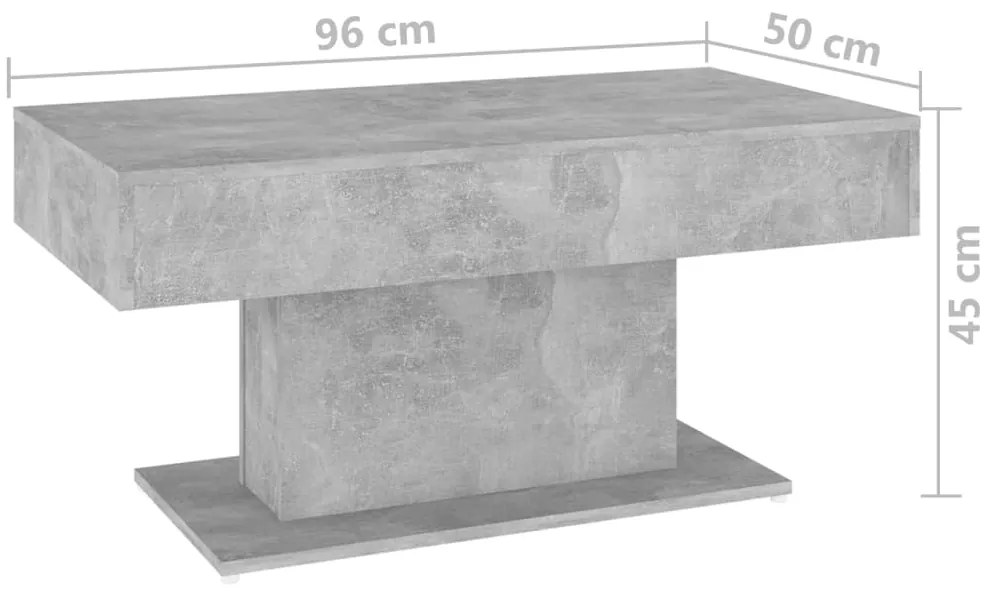 vidaXL Marketos Konferenční stolek betonově šedý 96x50x45 cm kompozitní dřevo
