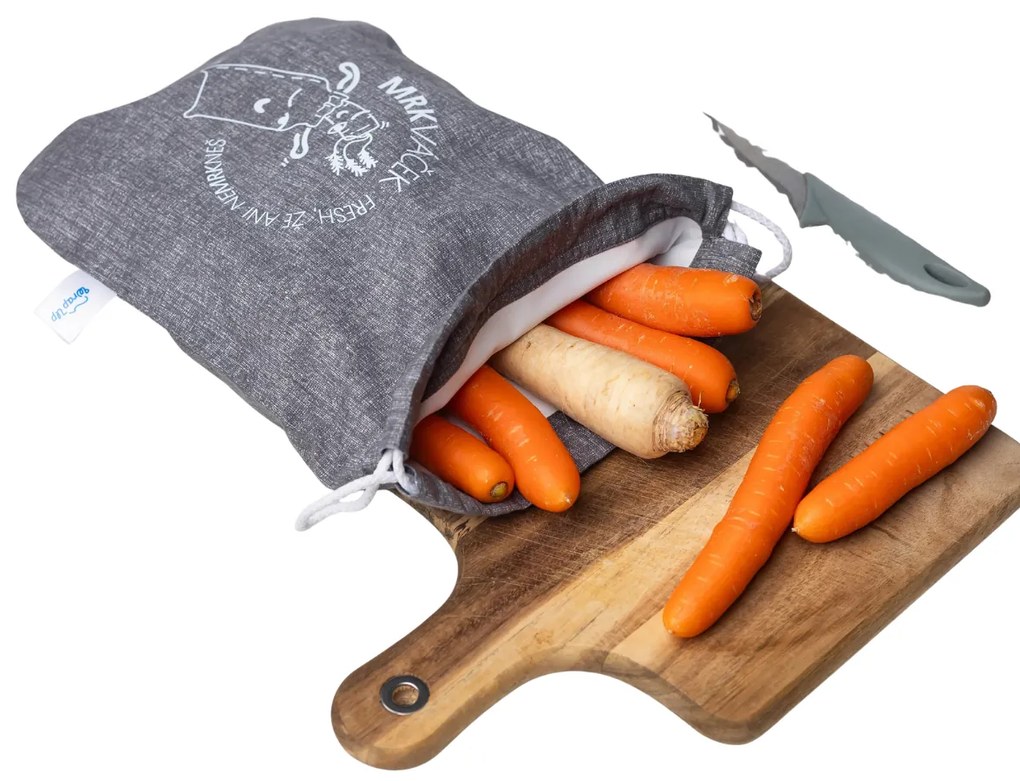 Wrap - up Funkční pytlík MRKVÁČEK, sáček na zeleninu (1kg), aby zůstala čerstvá - mix barev Barva: zelená