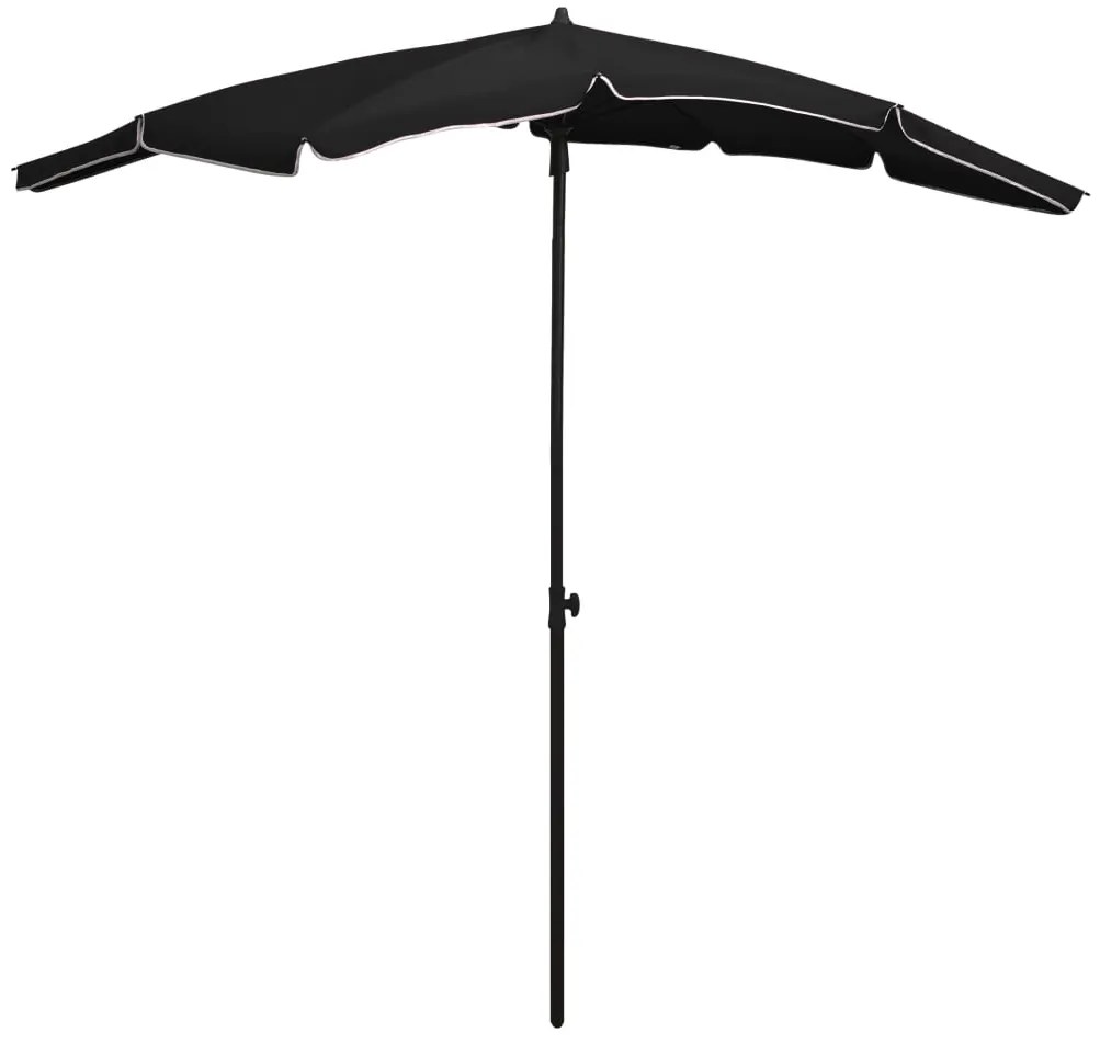 Zahradní slunečník s tyčí 200 x 130 cm černý 315557