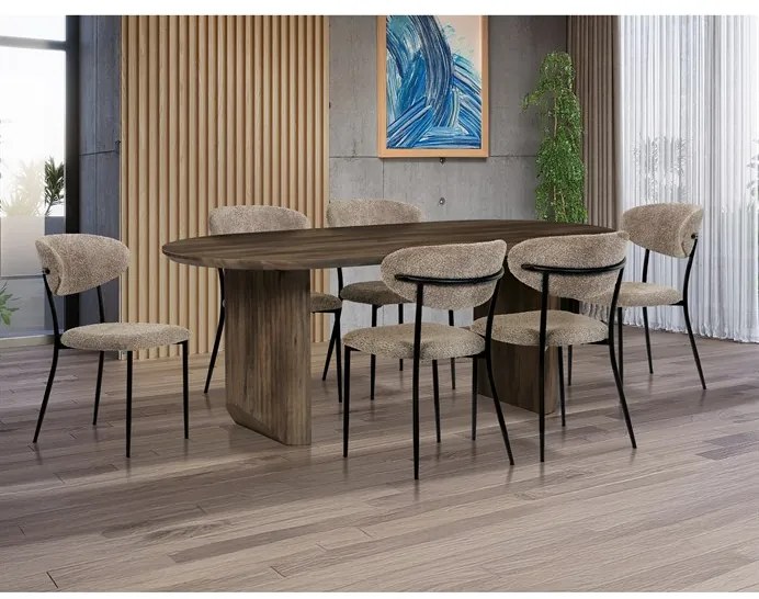Autronic Jídelní stůl SORETO — 200x100x77 cm, MDF, dekor dub/ ořech Tmavě hnědá