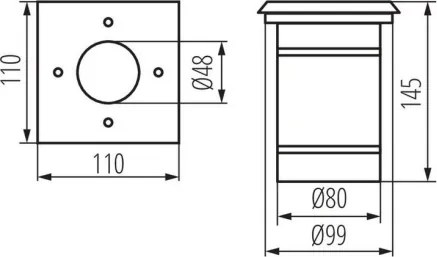 Nájezdové svítidlo Kanlux BERG DL-35L GU10 IP67 07173