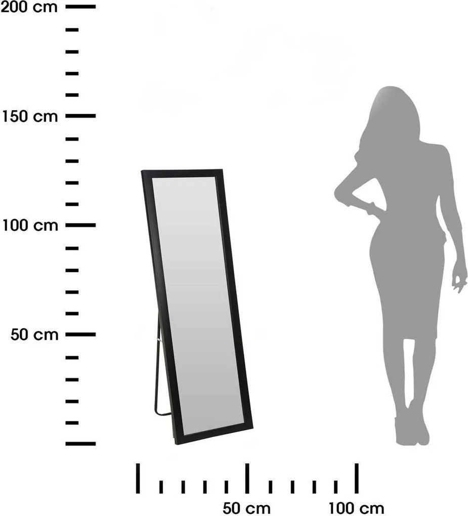 Stojací zrcadlo EVAN 125x36 cm černé