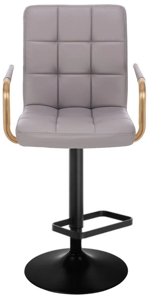 LuxuryForm Barová židle VERONA GOLD na černém talíři - šedá