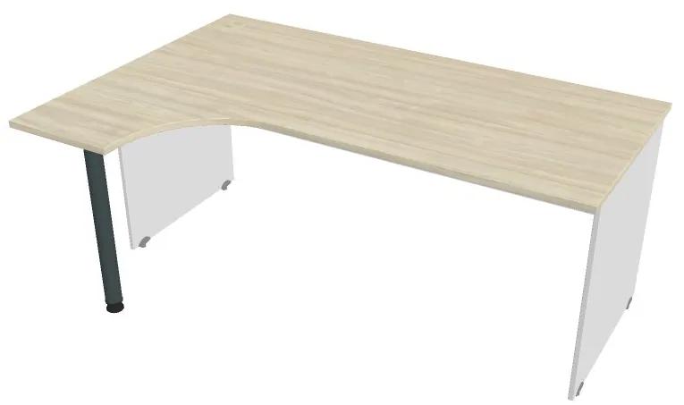Stůl ergo pravý 180*120 cm - Hobis Gate GE 1800 P Dekor stolové desky: akát, Dekor lamino podnože: bílá, Barva nohy: černá