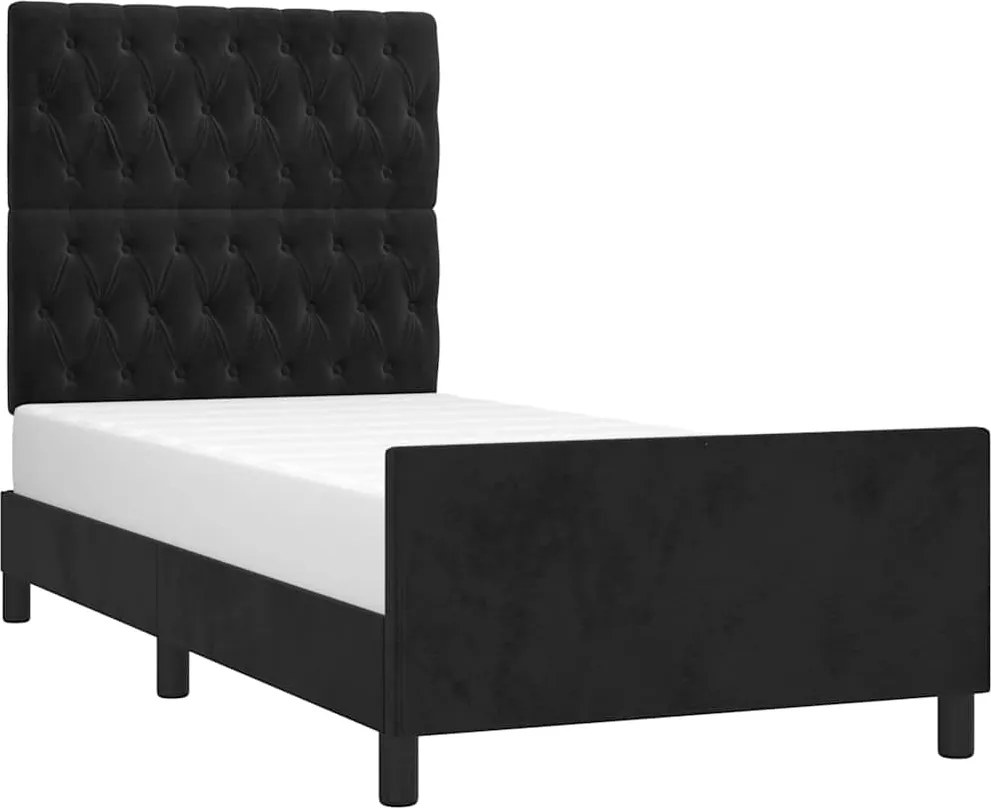 Rám postele s čelem černý 90x200 cm samet 3125918