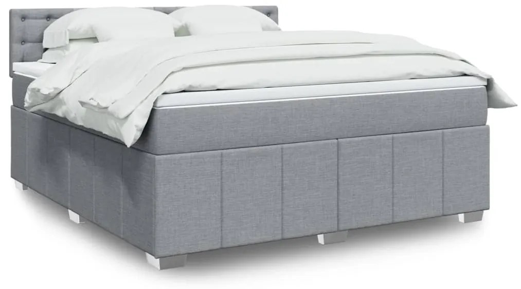 Box spring postel s matrací světle šedá 180 x 200 cm textil 3289461