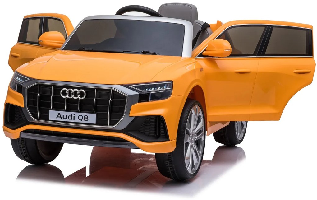 Dětské elektrické autíčko s dálkovým ovládáním BestBerg BBCC-70O – Audi Q8 / nosnost 30 kg / Li-Ion baterie / oranžová