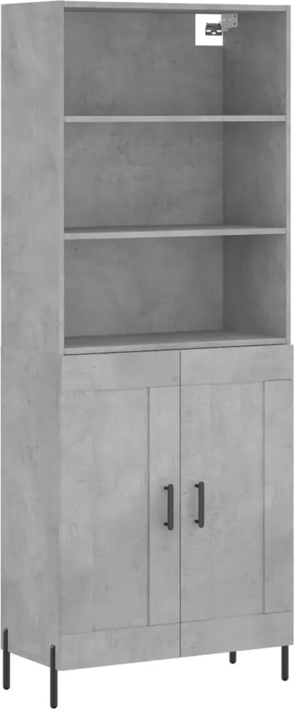 Skříň highboard betonově šedá 69,5x34x180 cm kompozitní dřevo 3189969