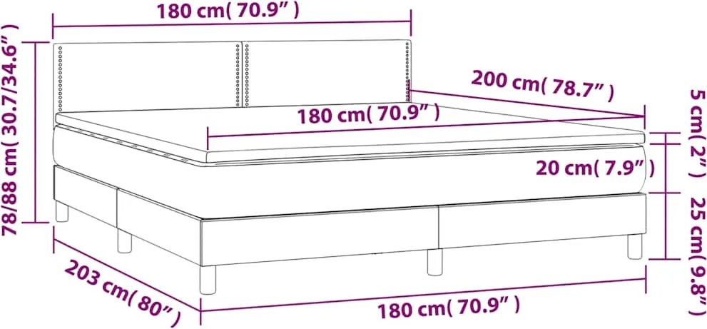 Box spring postel s matrací černá 180x200 cm samet 3141259