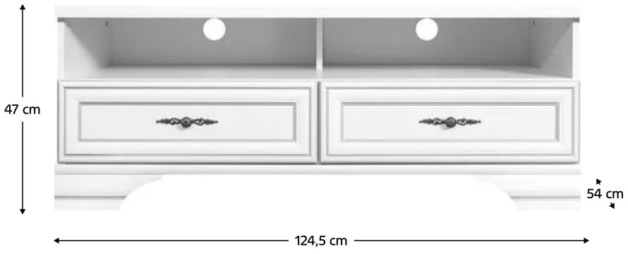 Kondela TV stolek, alpská bílá, KENTAK RTV2S