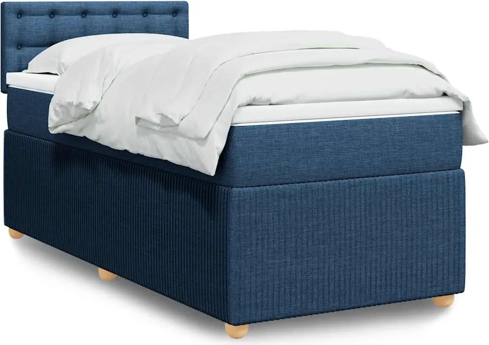 Box spring postel s matrací modrá 80x200 cm textil 3287303