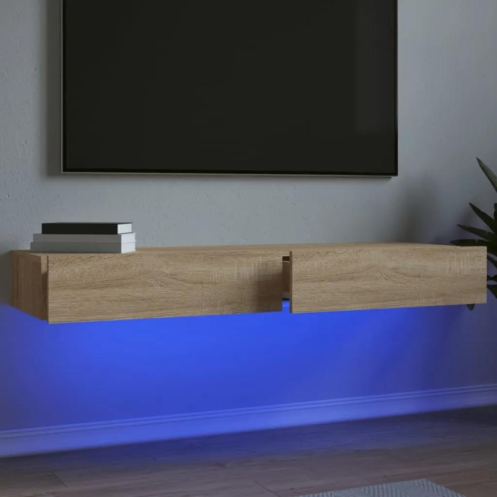 vidaXL TV skříňky s LED osvětlením 2 ks 60 x 35 x 15,5 cm [842887] Barva: Černá
