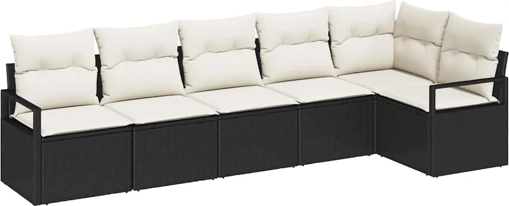 Set pohovek 6 ks Černá polyratan 3346397