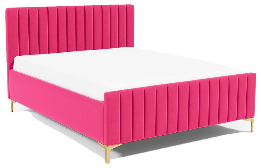 Eka Čalouněná postel SUTRA+ 180x200 cm Barva látky Trinity: (2310) Růžová, Úložný prostor: S kovovým rámem úložného prostoru