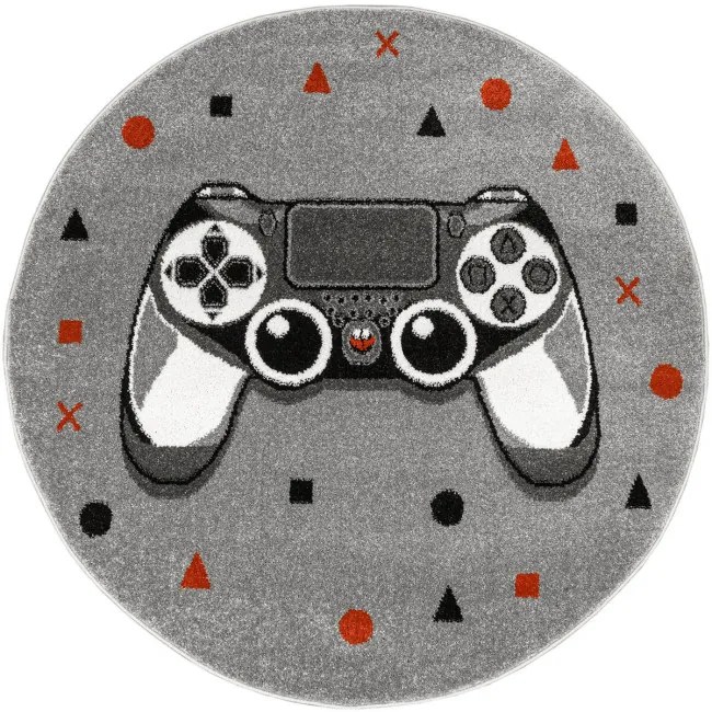 Koberec Lima G928A Gamepad světle šedý / tmavě šedý kruh