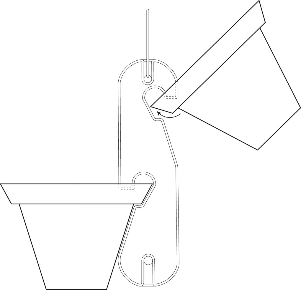 Tchibo - Závěsný držák na hliněné květináče - barva: zelená