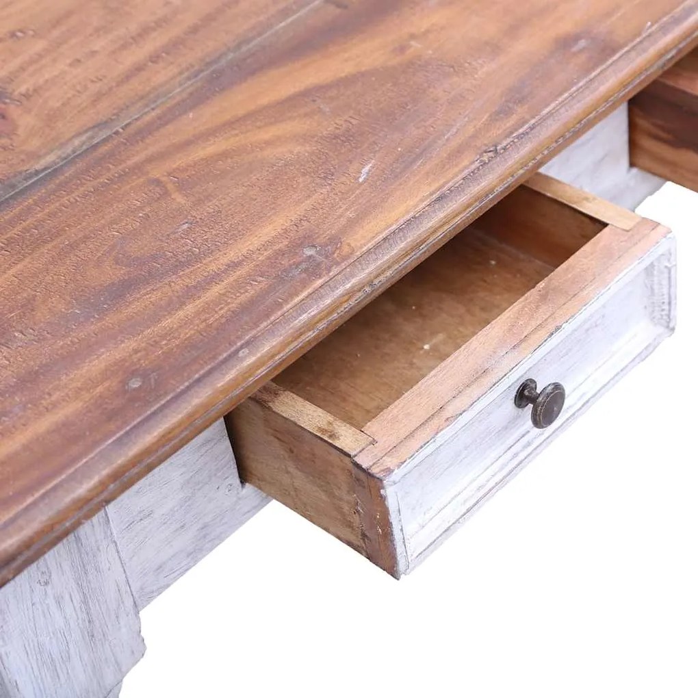 Psací stůl se zásuvkami bílý 117 x 57 x 75 cm recyklované dřevo 283908