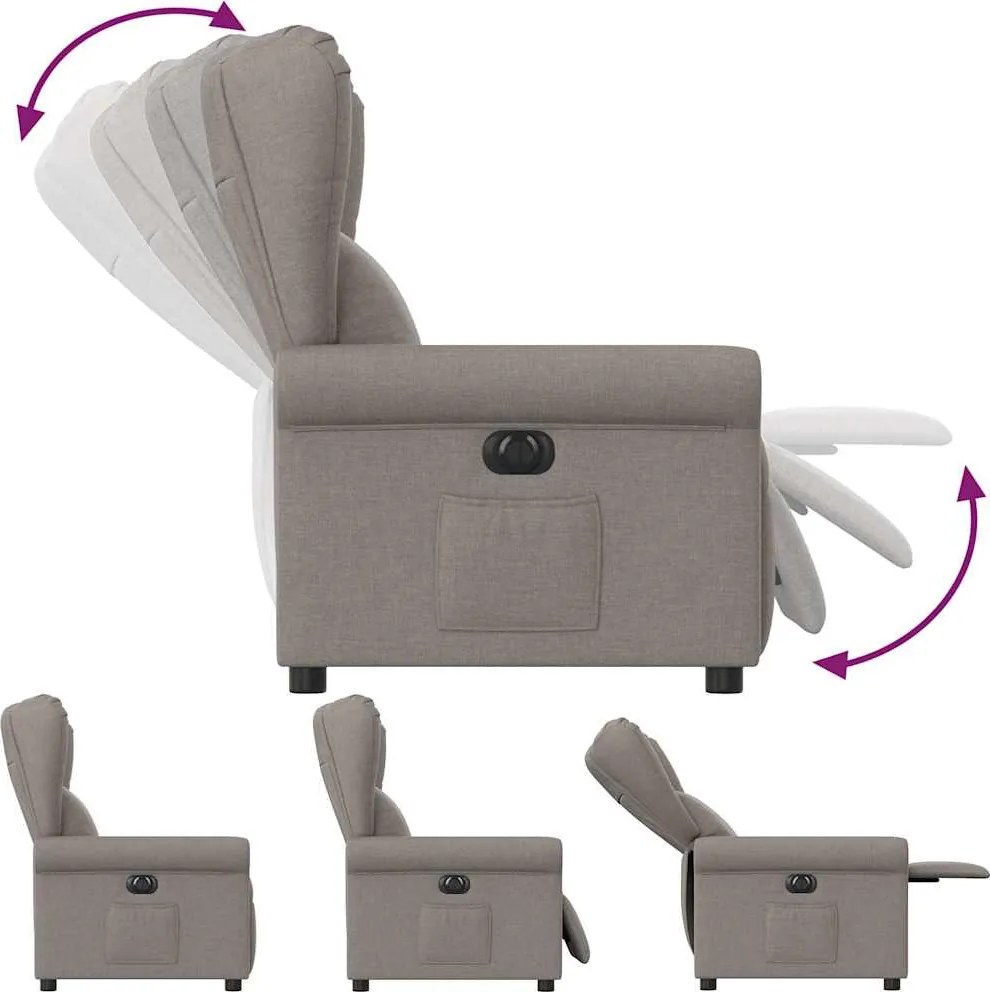 Elektrické polohovací křeslo taupe textil 3303361