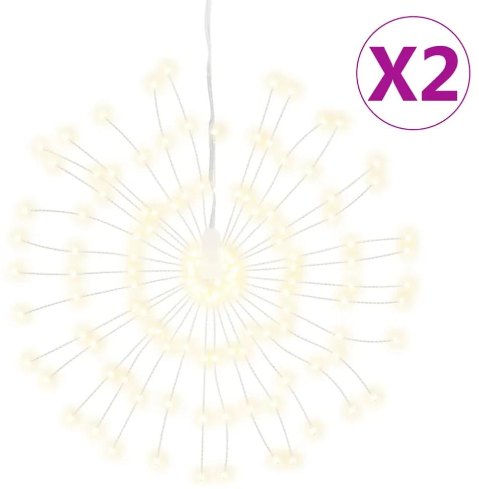 vidaXL Vánoční hvězdicová světla 2 ks 140 teple bílých LED diod 17 cm