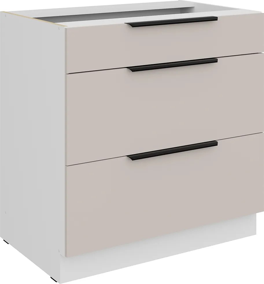 COMO | dolní skříňka 80 D 3S zásuvková | 80 cm | PREMIUM BOX | bílá/kašmír