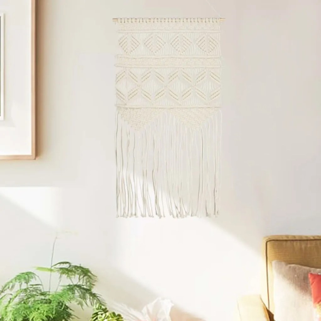 Nástěnný Závěs Macramé 40 X 80 Cm Bavlna