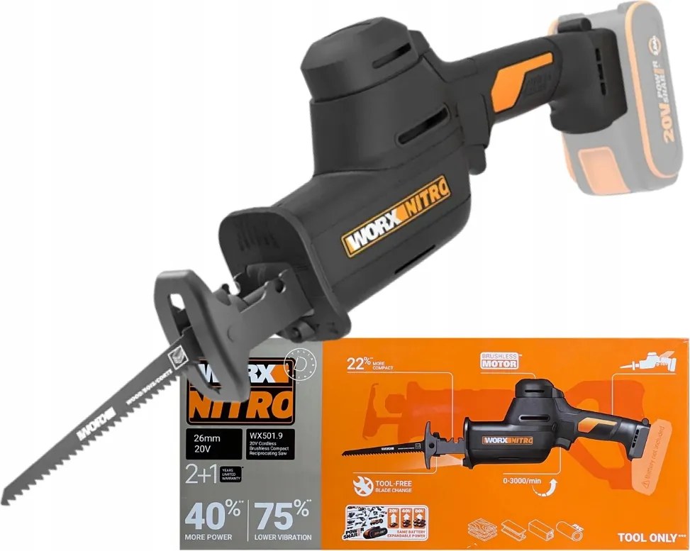Worx Pila Ocaska Akumulátorová WX501.9 20V