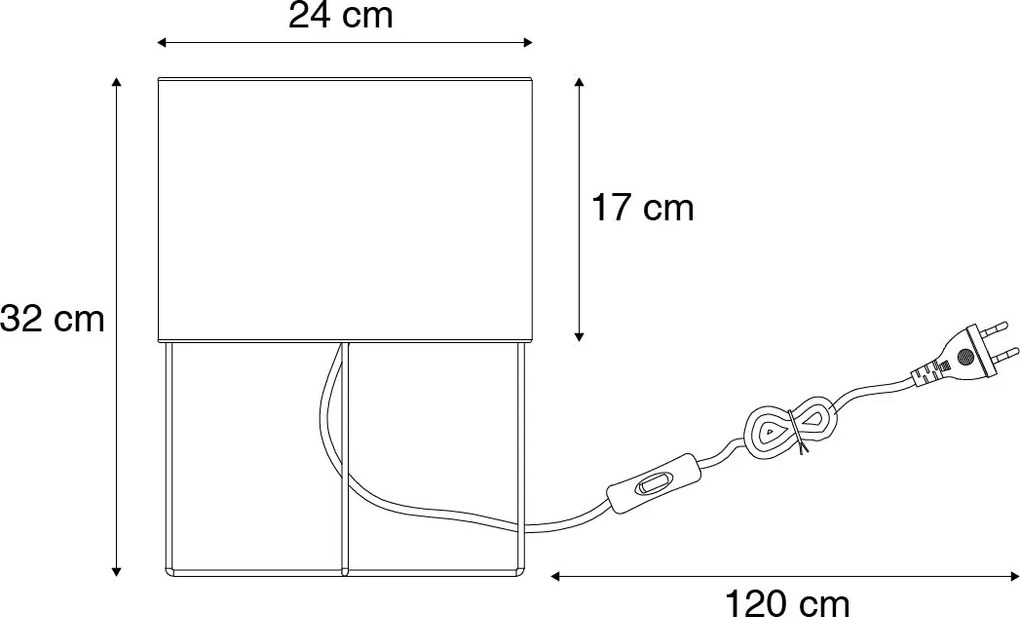 Moderní stolní lampa růžová se zlatem - Rosalina