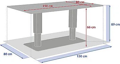 DEOKORK Hliníkový výsuvný stůl LYON 150x80 cm (cappuccino)