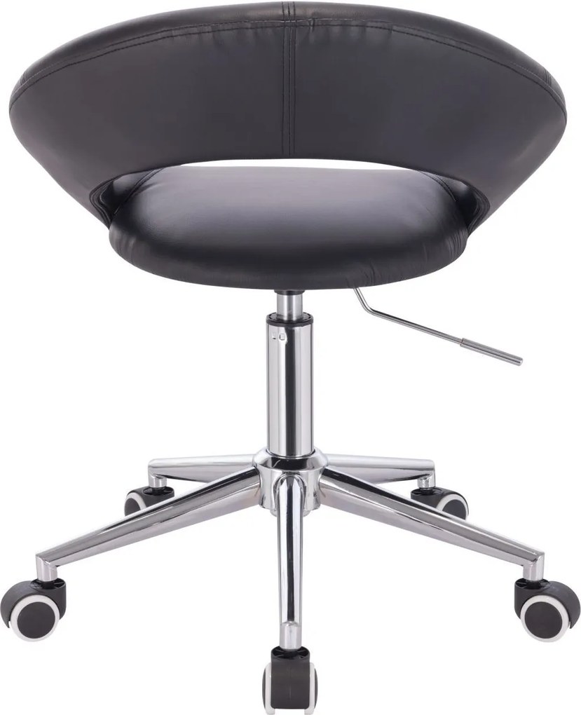 LuxuryForm Židle NAPOLI na stříbrné podstavě s kolečky - černá