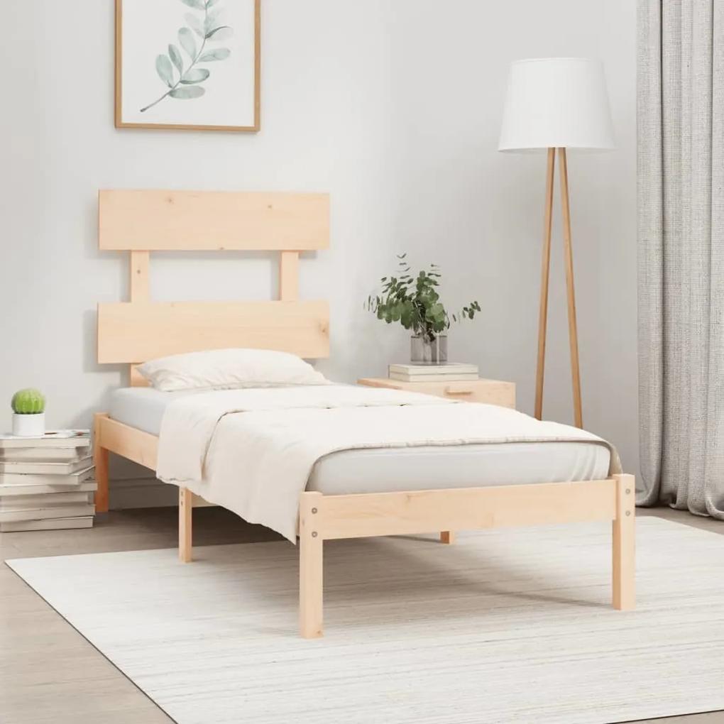 vidaXL Rám postele masivní dřevo 90 x 190 cm Single [3104642] Barva: Bílá