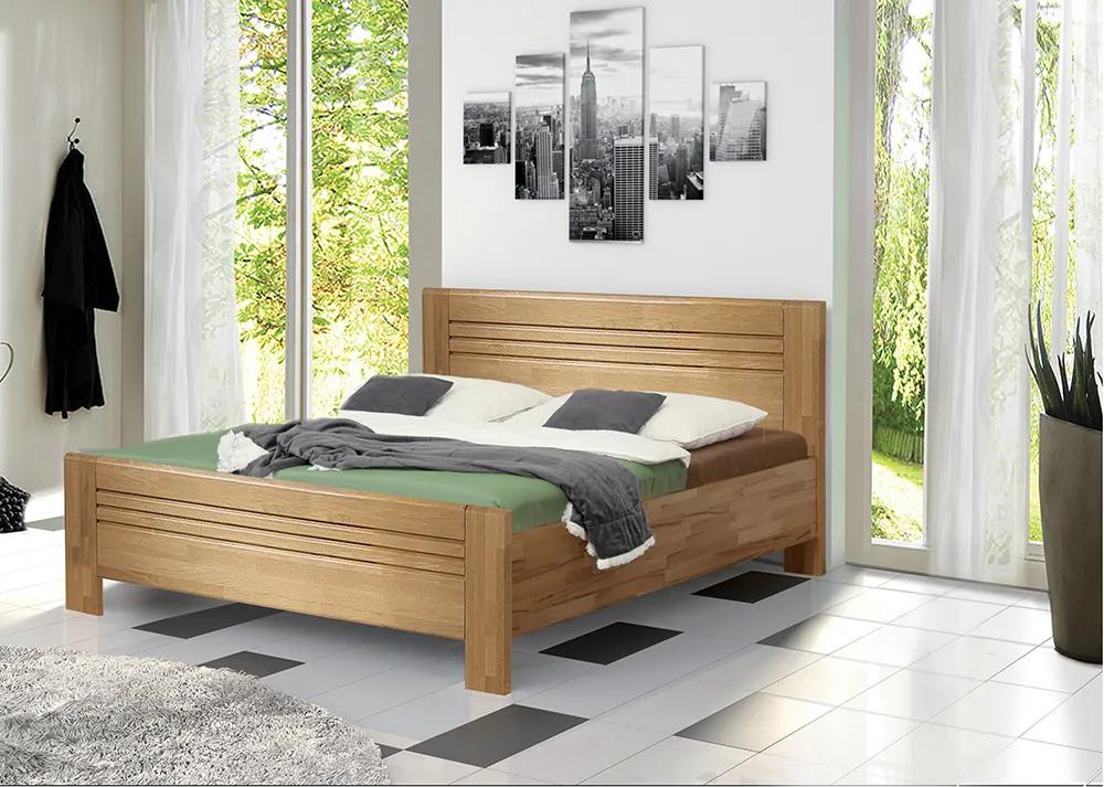 Vykona Jola Lux postel Moření: č.19 bílá transparent - jádr. buk průběžný, Rozměr: 180 x 200 cm