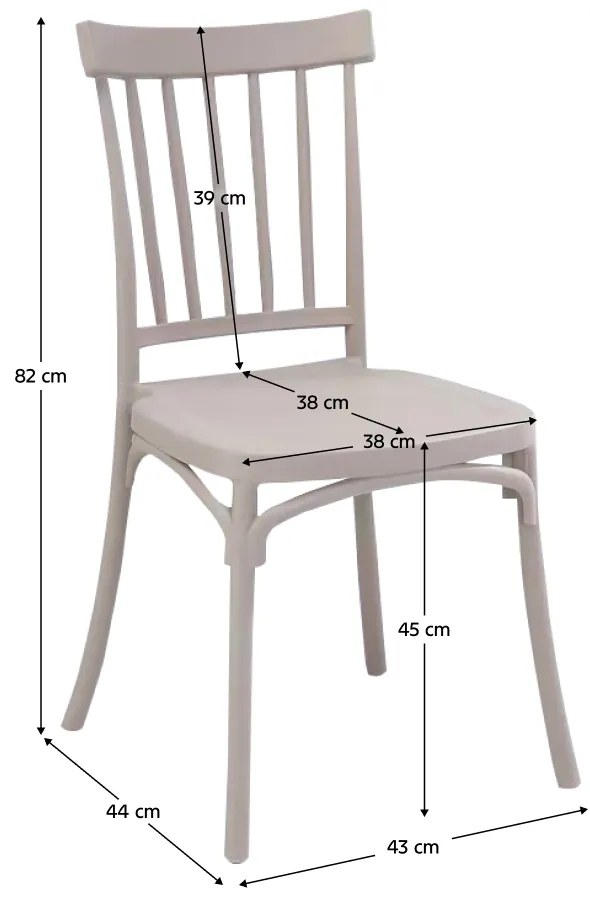 Kondela Stohovatelná židle, šedohnědá Taupe kašmír, SAZEN