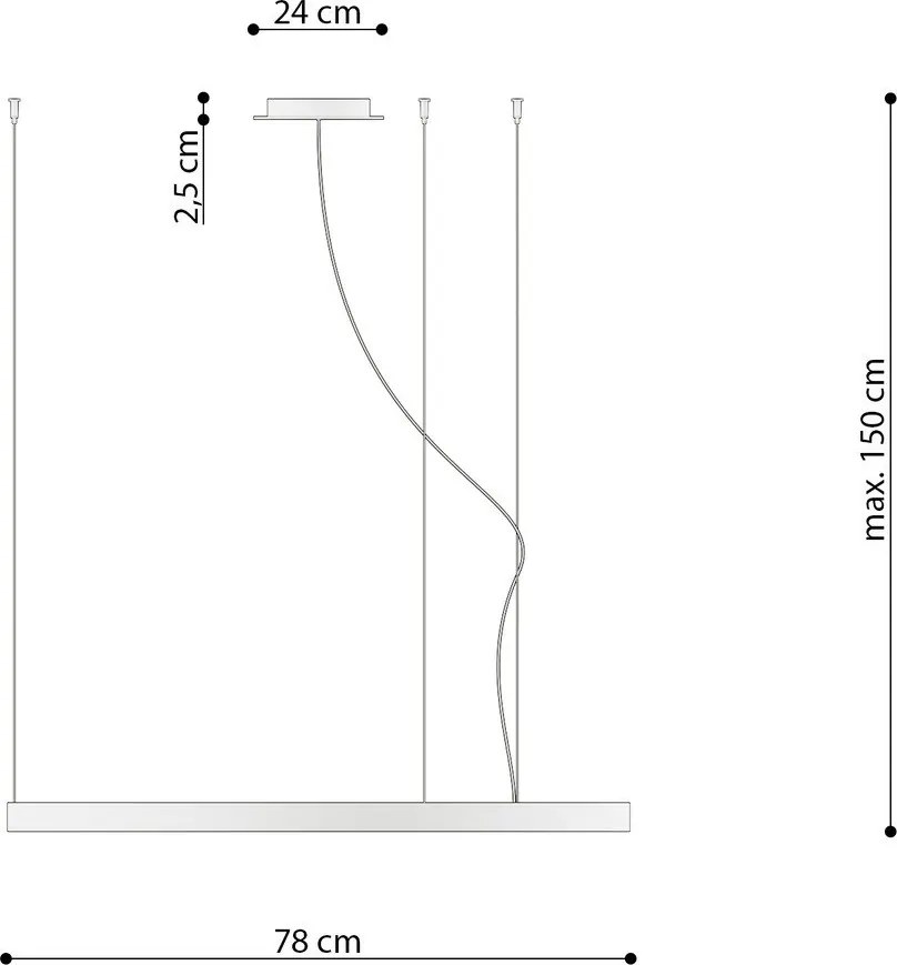 Černé hliníkové LED závěsné svítidlo ø 78 cm RIO – Thoro