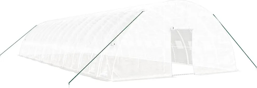 Skleník s ocelovým rámem bílý 96 m² 16 x 6 x 2,85 m 3188122