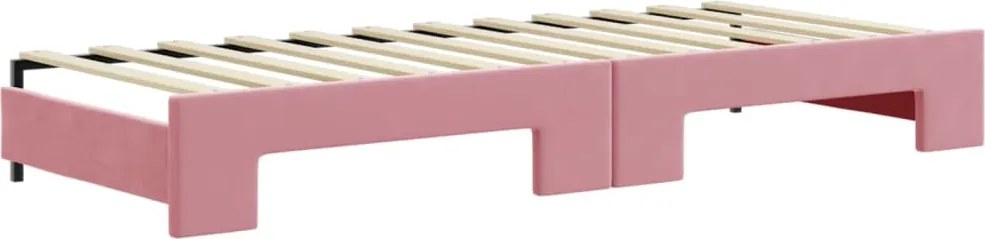 Válenda s přistýlkou a zásuvkami růžová 80 x 200 cm samet 3196759