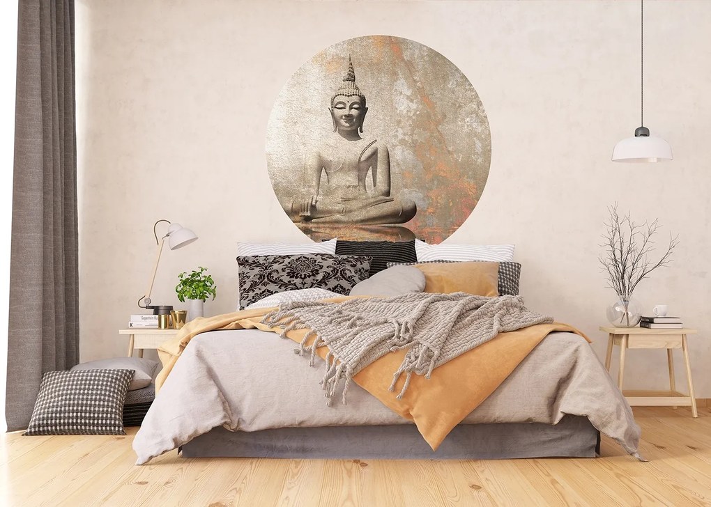 Samolepící vliesová fototapeta na zed' Meditující Buddha | 140 x 140 cm | DCR3302