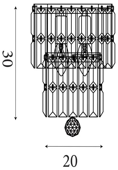 Searchlight 61321-2AB - Nástěnné svítidlo EMPIRE 2xE14/7W/230V IP44