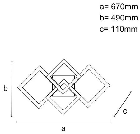 LED Stmívatelný přisazený lustr LED/95W/230V 3000-6500K + dálkové ovládání