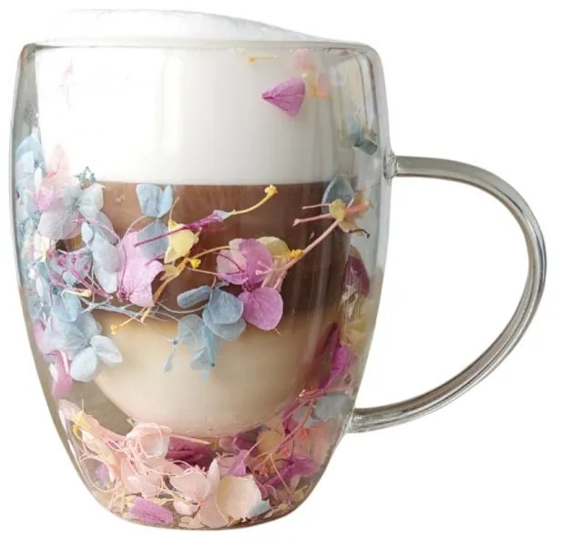 Flamenco Mystique Termální sklo s gypsophilou, hortenzemi a růžemi, 300 ml, 1 ks, 180 SZK