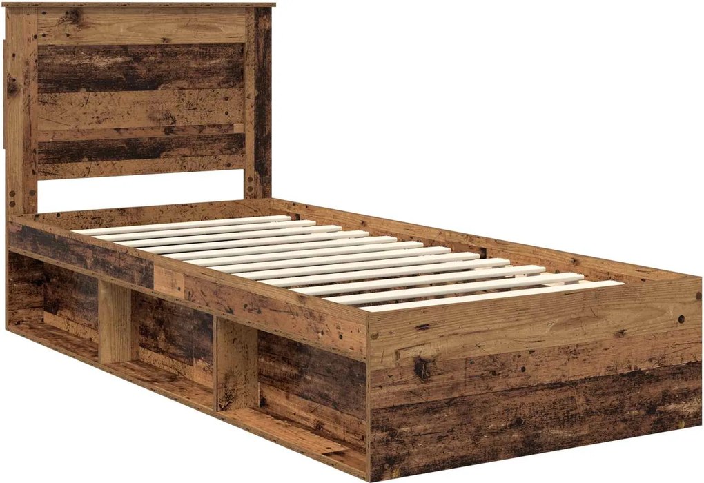 Rám postele s čelo Staré dřevo 90 x 190 cm Masivní borové dřevo 3410134