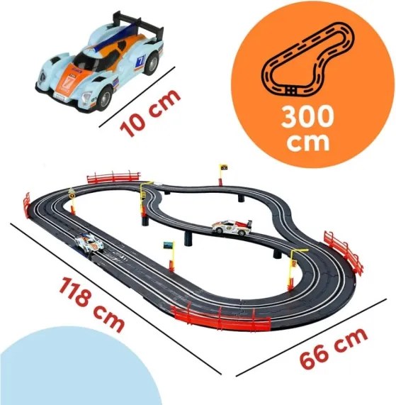 Závodní autodráha se dvěmi auty - 300 cm