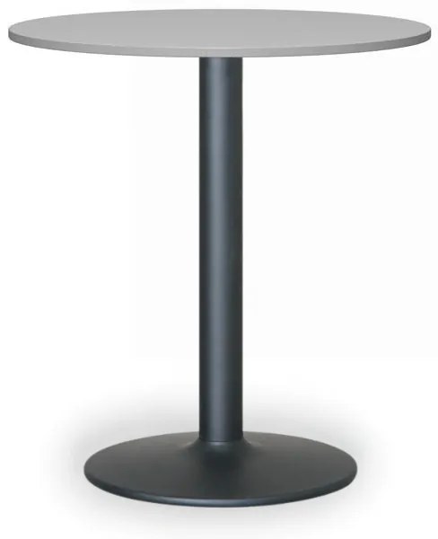 Konferenční stolek FILIP II, průměr 80 cm, černá podnož, šedá
