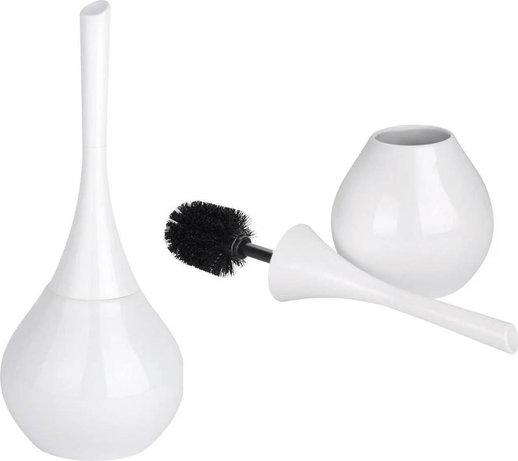 Toaletní kartáč FLAKON WHITE, bílý, keramický, WENKO